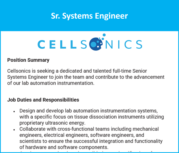 Careers | Cellsonics